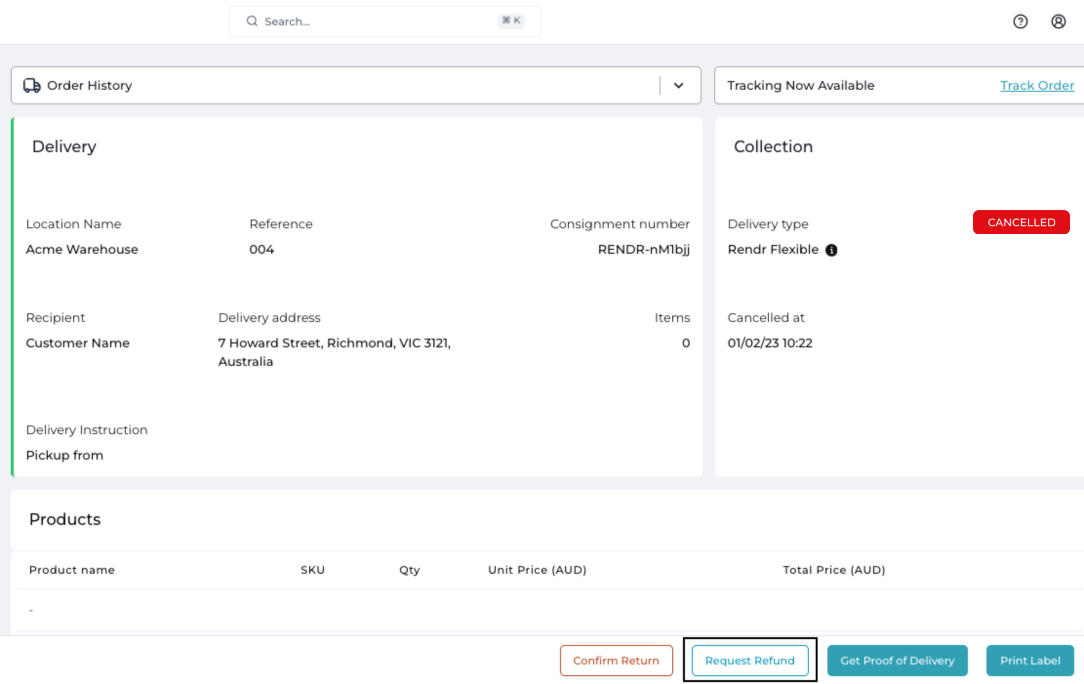 Requesting a Refund for Undelivered Orders – Rendr